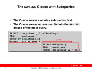 Les06 (using subqueries to solve queries) | PPT