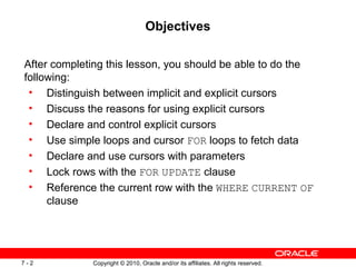 Cursores explicitos | PPT | Databases | Computer Software and Applications