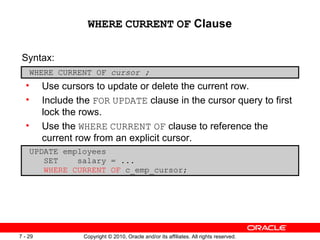 Cursores explicitos | PPT | Databases | Computer Software and Applications