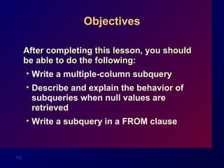 SQL WORKSHOP::Lecture 7 | PPT