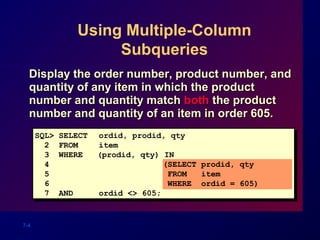 SQL WORKSHOP::Lecture 7 | PPT