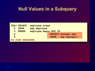 SQL WORKSHOP::Lecture 7 | PPT