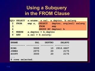 SQL WORKSHOP::Lecture 7 | PPT