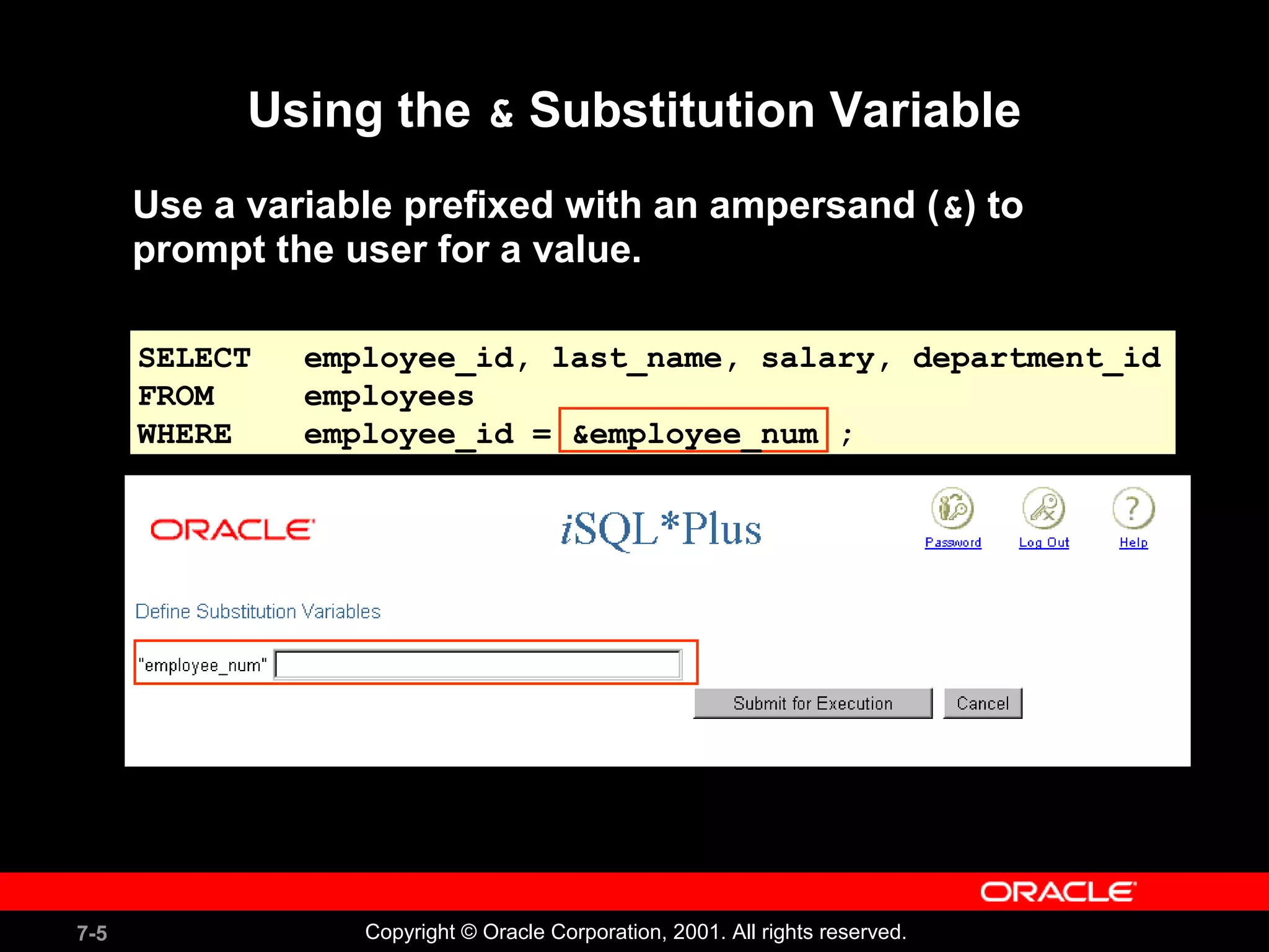 Producing Readable Output With Isql Plus Oracle Data Base Ppt