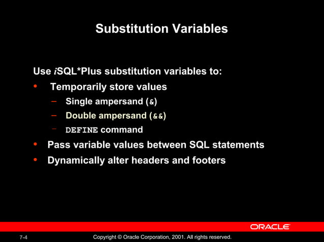 Producing Readable Output With Isql Plus Oracle Data Base Ppt