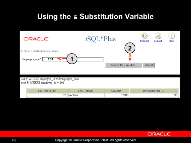 Producing Readable Output With Isql Plus Oracle Data Base Ppt