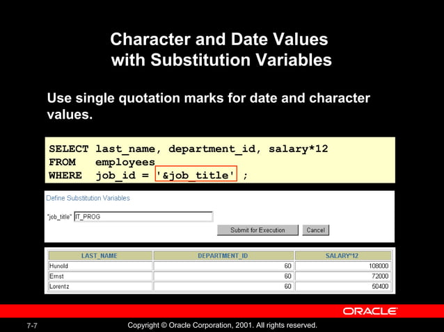 Producing Readable Output With Isql Plus Oracle Data Base Ppt