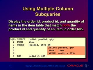 Les07[1]Multiple-Column Subqueries | PPT