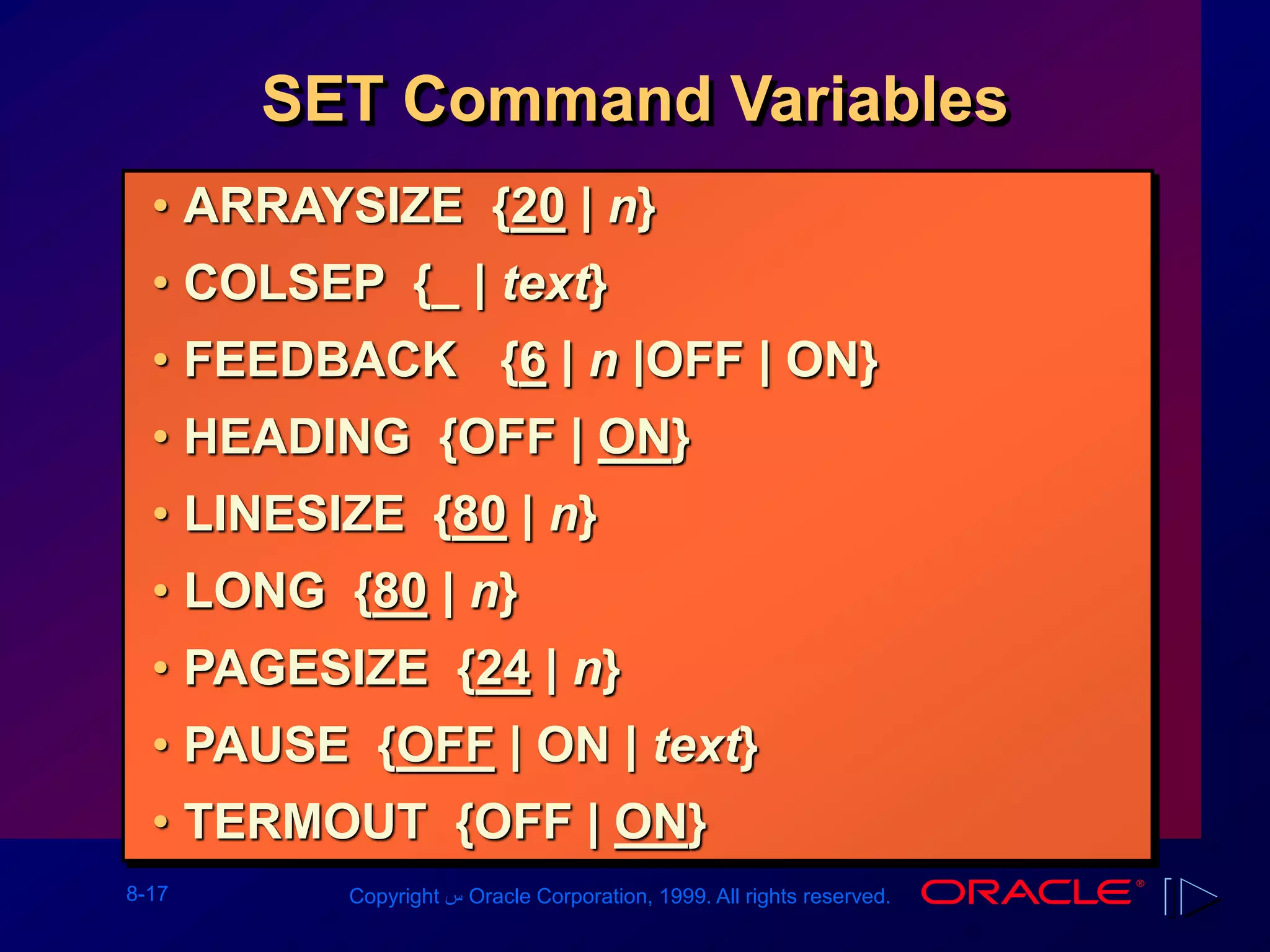 Les08[1] Producing Readable Output with SQL*Plus | PPT