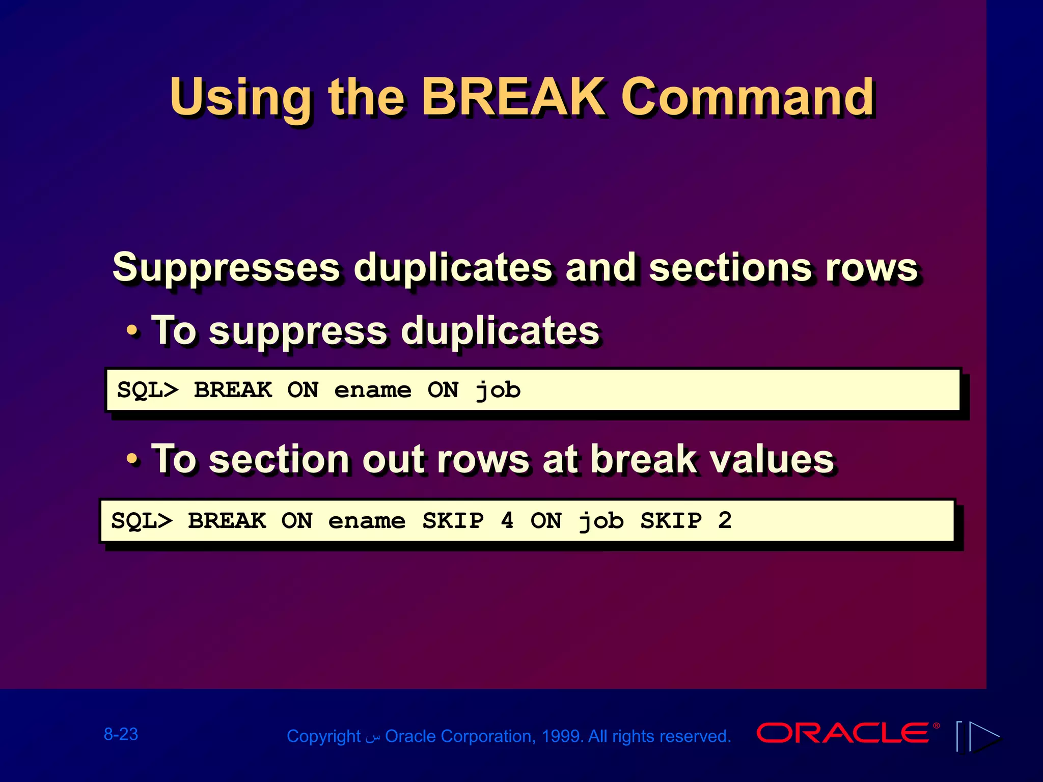 Les08[1] Producing Readable Output with SQL*Plus | PPT