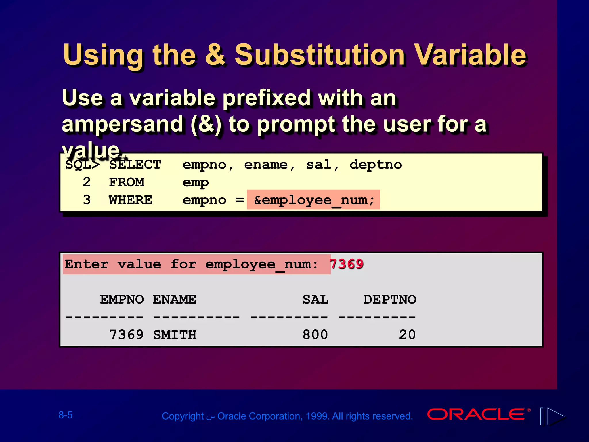 Les08[1] Producing Readable Output with SQL*Plus | PPT
