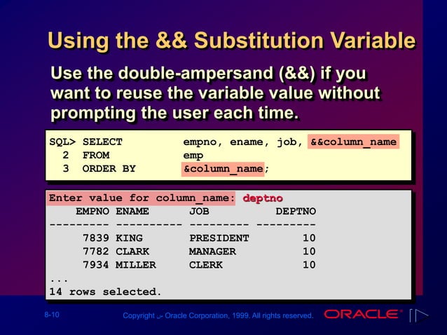 Les08[1] Producing Readable Output with SQL*Plus | PPT