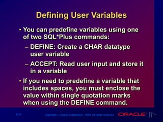 Les08[1] Producing Readable Output with SQL*Plus | PPT