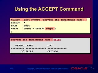 Les08[1] Producing Readable Output with SQL*Plus | PPT