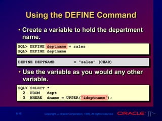 Les08[1] Producing Readable Output with SQL*Plus | PPT