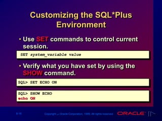 Les08[1] Producing Readable Output with SQL*Plus | PPT
