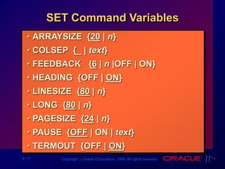 Les08[1] Producing Readable Output with SQL*Plus | PPT
