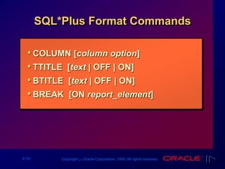 Les08[1] Producing Readable Output with SQL*Plus | PPT