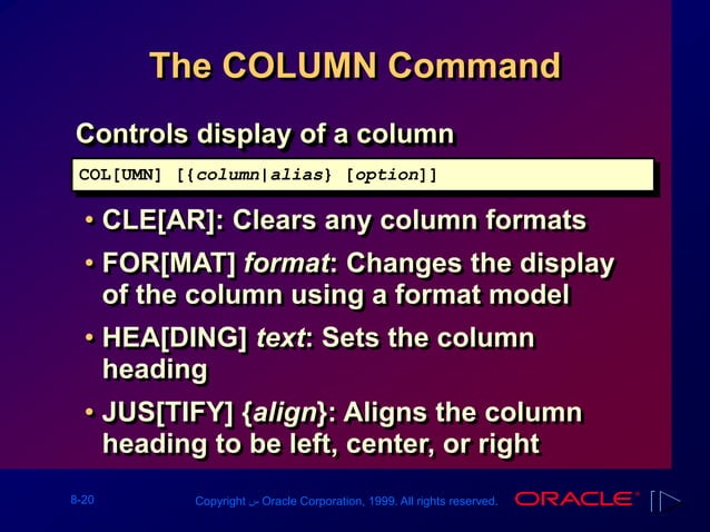 Les08[1] Producing Readable Output with SQL*Plus | PPT