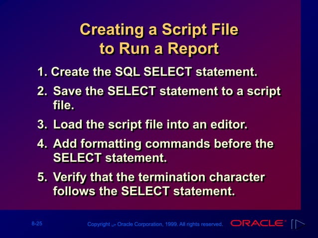 Les08 1 Producing Readable Output With Sqlplus Ppt