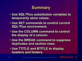 Les08[1] Producing Readable Output with SQL*Plus | PPT