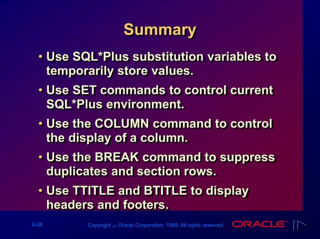Les08[1] Producing Readable Output with SQL*Plus | PPT