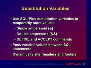 Les08[1] Producing Readable Output with SQL*Plus | PPT