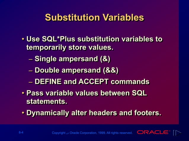Les08 1 Producing Readable Output With Sqlplus Ppt