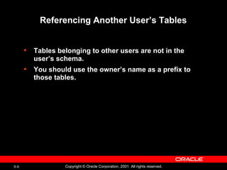 Creating and Managing Tables -Oracle Data base | PPT