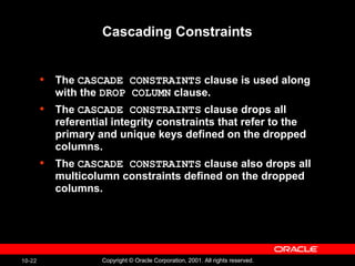 Including Constraints -Oracle Data base | PPT