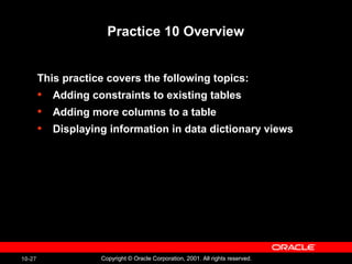 Including Constraints -Oracle Data base | PPT