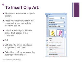 Les10 Inserting Clip Arts | PPTX
