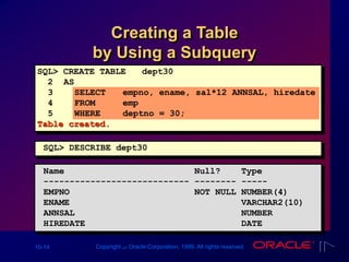 Les10[1]Creating and Managing Tables | PPT