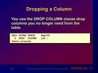 Les10[1]Creating and Managing Tables | PPT
