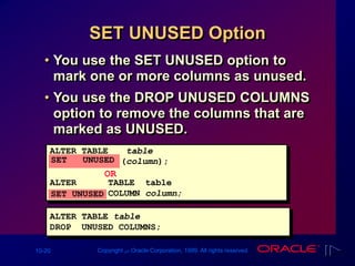 Les10[1]Creating and Managing Tables | PPT