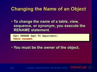 Les10[1]Creating and Managing Tables | PPT