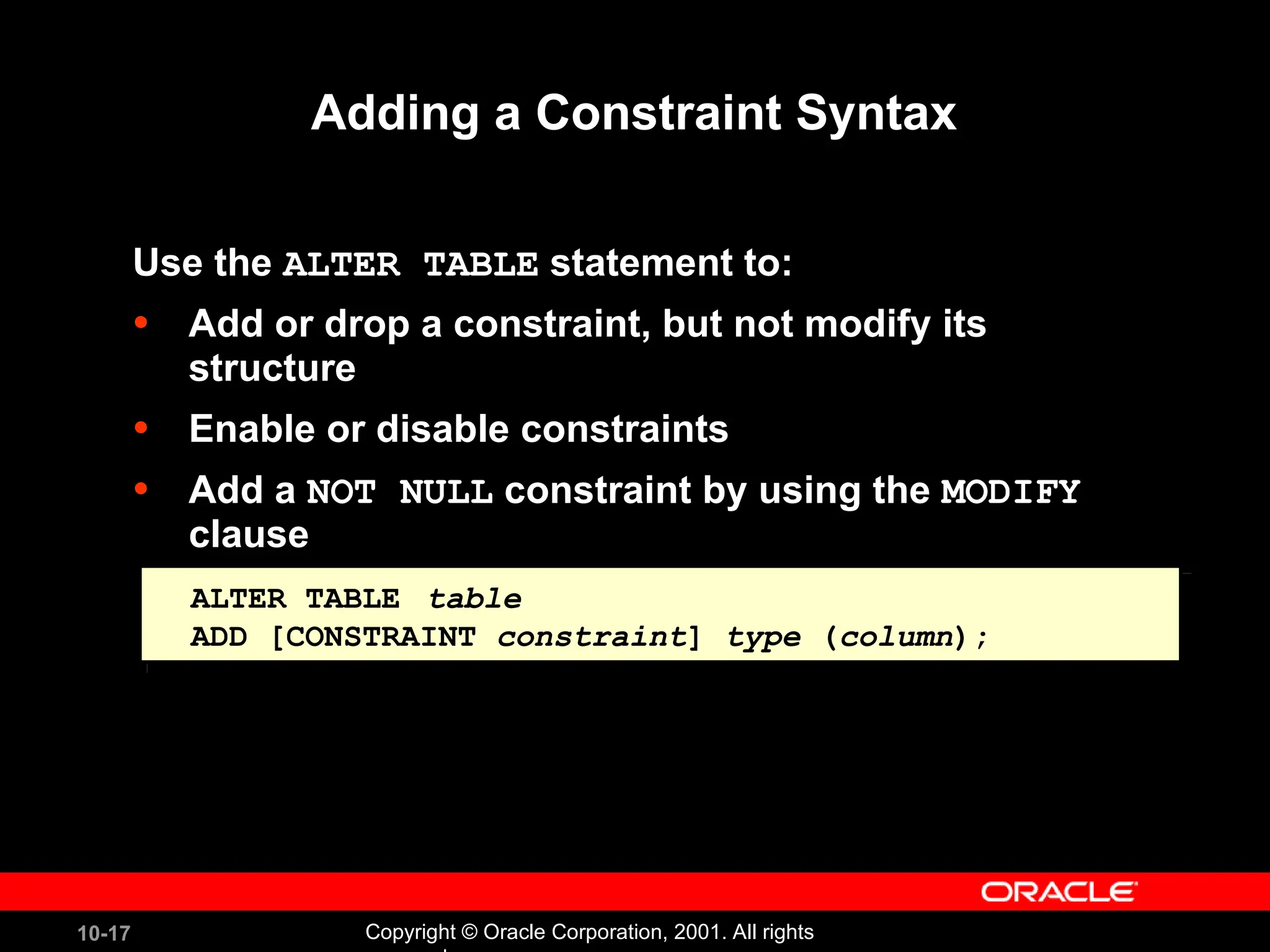 Lession number 10 Constraints (0001).ppt