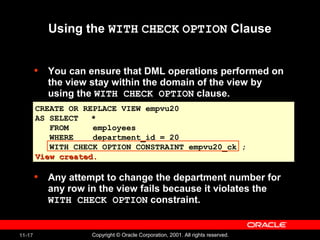 Creating Views - oracle database | PPT