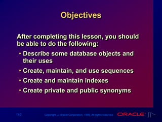 Les13[1]Other Database Objects | PPT