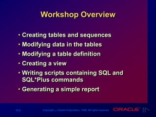 Les15[1]SQL Workshop | PPT | Databases | Computer Software and Applications