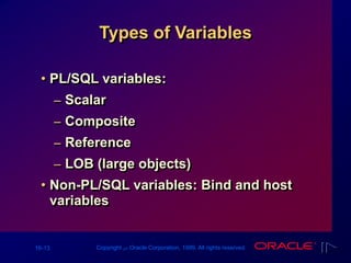 Les16[1]Declaring Variables | PPT | Databases | Computer Software and Applications