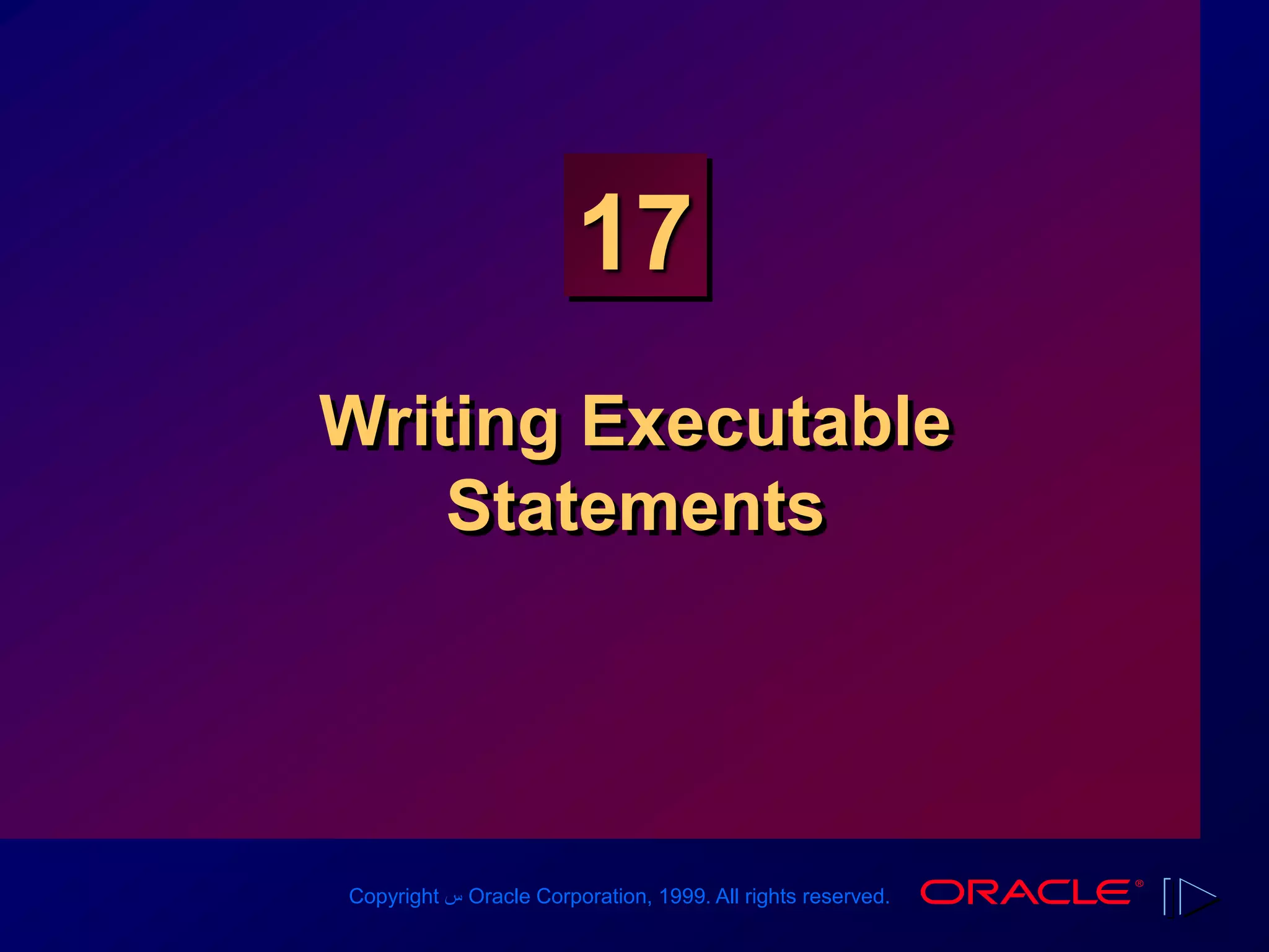 Les17[1] Writing Executable Statements Ppt