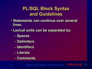 Les17[1] Writing Executable Statements | PPT