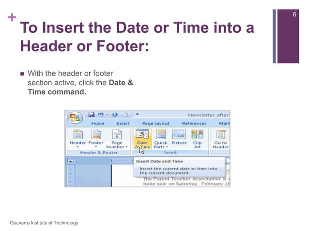 Les18 Working With Headers And Footers | PPT