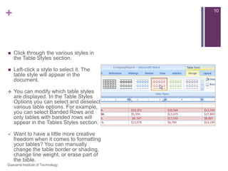 Les19 Working With Tables | PPT