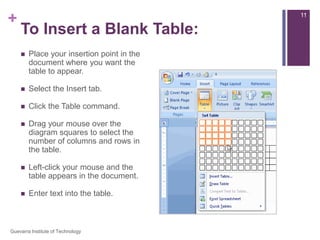 Les19 Working With Tables | PPT