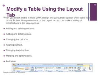 Les19 Working With Tables | PPT
