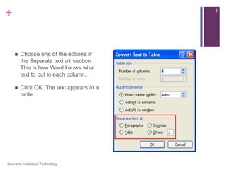 Les19 Working With Tables | PPT