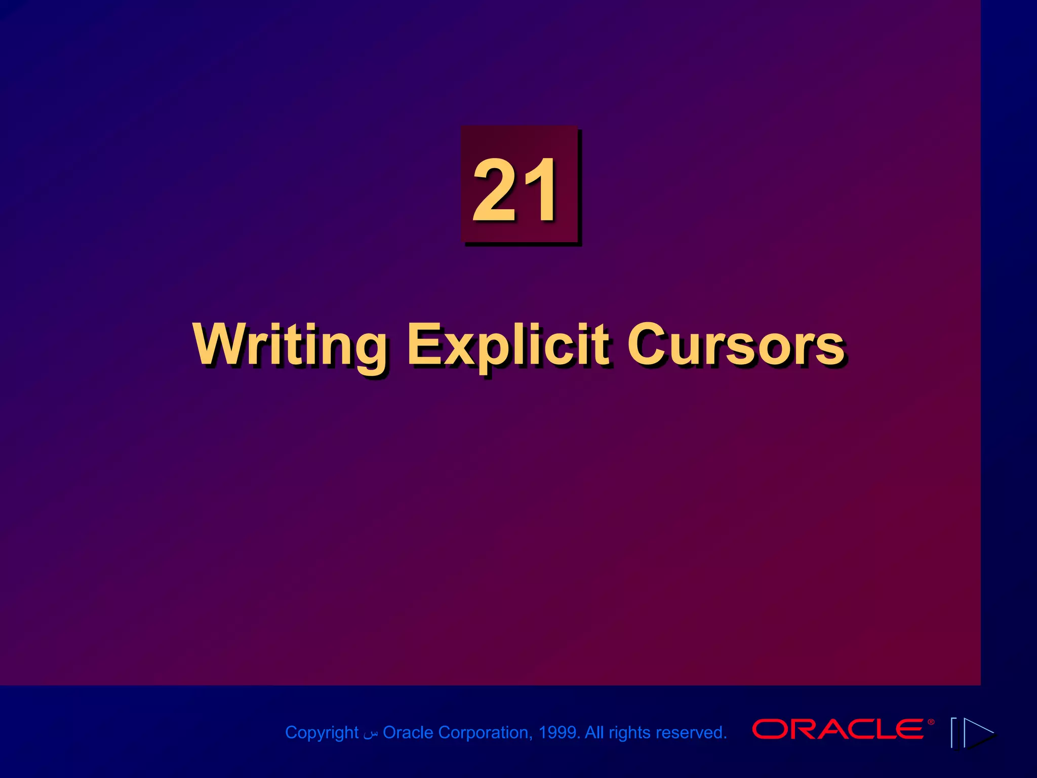 Les21[1]Writing Explicit Cursors | PPT