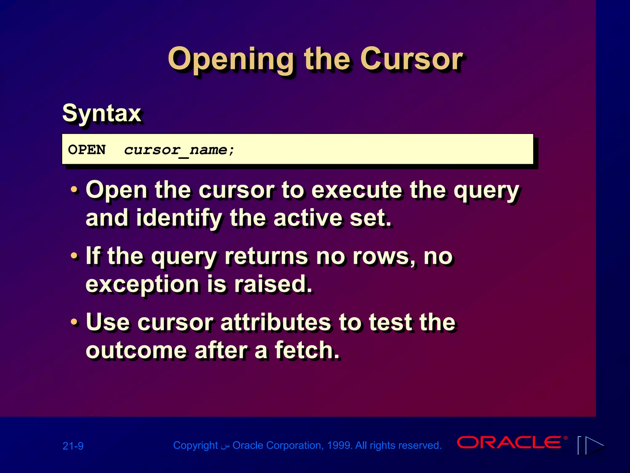 Les21[1]Writing Explicit Cursors | PPT